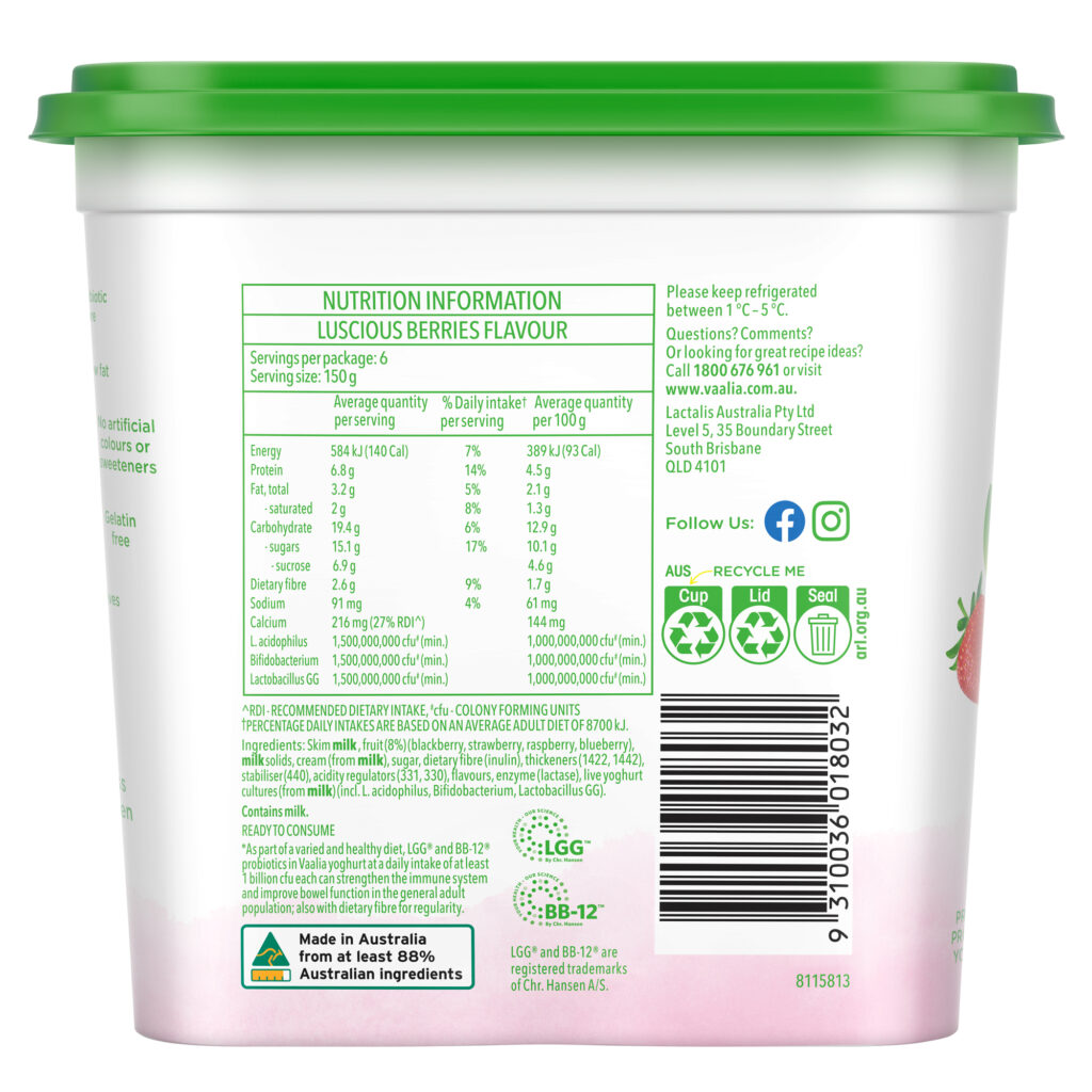 Vaalia 900g 2D BOP Luscious Berries - Vaalia