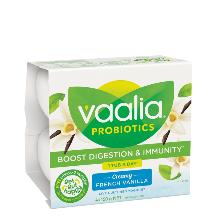 Vaalia Low Fat French Vanilla Yoghurt 4x150g - Vaalia